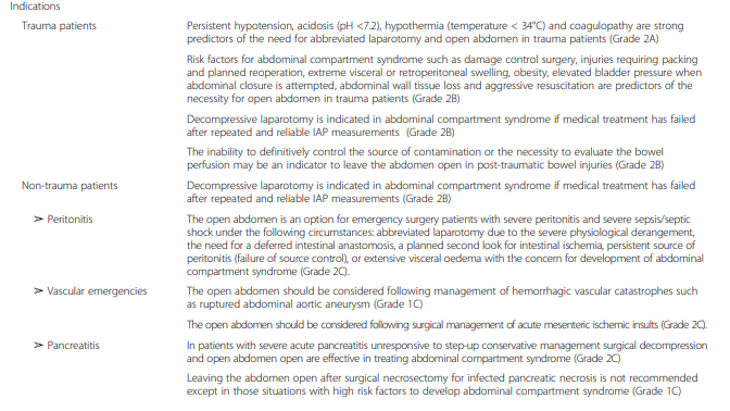 Open abdomen: indications and management | Surgical Focus