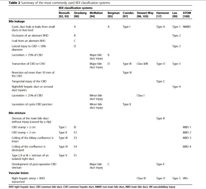 Bismuth classification, detection, and management of Bile Duct Injury ...